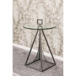 HAKU Beistelltisch &raquo;Sofatisch, Wohnzimmertisch&laquo; 1 Stk. tlg. rund - aus Metall Grau - &Oslash;/H 45/57 cm silber B/H/T: 45cm x 57cm x 45cm, Gestell 