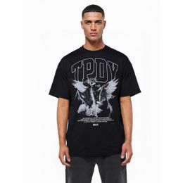 Trueprodigy Herren Oversize-Shirt "Yuki Logo Print Oversized Rundhals", schwarz, Gr. S, Obermaterial: 100% Baumwolle CO., Shirts