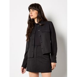 Apricot Damen Minirock "Minirock", schwarz, Gr. 34, uni, gewebt, Obermaterial: 65% Viskose CV. 35% Polyester PES., R&ouml;cke, mit aufgesetzten Taschen