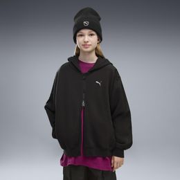 Puma M&auml;dchen Sweatjacke "T7 Midnight Shadow Oversized Jacke mit Rei&szlig;verschluss M&auml;dchen"schwarz, Gr. 164, Obermaterial: 100% Baumwolle. Kapuzenfutter: