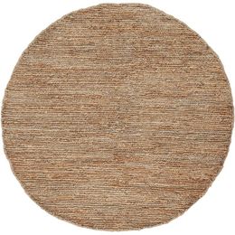 CarpetFine Teppich &raquo;Nala Juteteppich Naturfaser&laquo; rund 9 mm H&ouml;he wendbar, aus 100% Jute, in vielen Gr&ouml;&szlig;en und Formen, quadratisch, rund beige Jute &Oslash; 