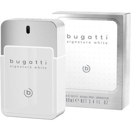 Bugatti Herren Bugatti Eau de Toilette &raquo;Signature man white&laquo; Holziger Duft mit Bergamotte, Pflaume, Zimt, Geranie und Vanille. wei&szlig; Einheitsgr&ouml;&szlig;e