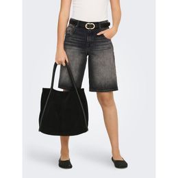 Only Damen Only Jeansbermudas &raquo;ONLMATE REG BAGGY LONG SHORTS DNM NOOS&laquo; Baumwolle, Regular Waist grau S (36), N-Gr