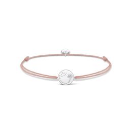 Thomas Sabo Damen Thomas Sabo Armband &raquo;Little Secret WISHES COME TRUE&laquo; mit Zirkonia rosa Nylon Silber 925 (recycelt)