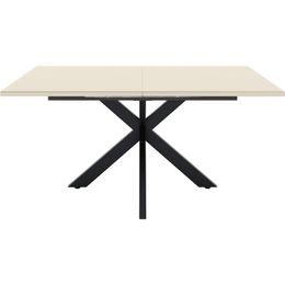 M&auml;usbacher Esstisch &raquo;Vitrum&laquo; Esstisch ausziehbar auf 210 cm, eckige Tischform, Gestell Sternform beige B/H/T: 210cm x 75cm x 90cm, Synchronauszug