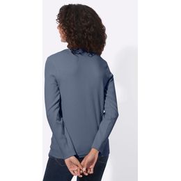 Casual Looks Damen Langarmshirt "Shirt"rauchblau, Gr. 38, unifarben, 95% Baumwolle, 5% Elasthan, Shirts