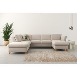 Home Affaire Wohnlandschaft &raquo;Trelleborg U-Form&laquo; Federkern-Polsterung, wahlweise mit Schlaffunktion und Stauraum grau 100% Polyester B/H/T: 307cm x 