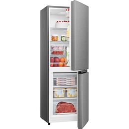 Hanseatic K&uuml;hl-/Gefrierkombination &raquo;HKGK16155BI&laquo; 161 cm hoch 55 cm breit inkl. 3 Jahre Herstellergarantie silber