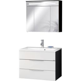 Fackelmann Waschtisch &raquo;Waschplatz-Set KARA&laquo; 3-teilig wei&szlig; wandh&auml;ngend eckig, B/H/T: 80cm x 50cm