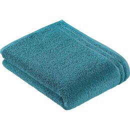 Vossen Badetuch &raquo;Calypso Feeling&laquo; mit schmaler Bord&uuml;re aus 100% Baumwolle, Vegan, einfarbig blau Walkfrottee, Obermaterial: 100% Baumwolle B/L: 67cmx140cm, 1