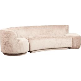 Woood Loungesofa &raquo;Combi Popular Chenille-Bezug organische Form H 72 x B 290 x T 97 cm&laquo; mit Sessel und Pouf, Maximale Verschlei&szlig;festigkeit, Tragkraft 