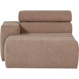 Woood Sofaelement &raquo;Novi Bezug mit verstellbarer Nackenst&uuml;tze B 109 x T 173 x H 86 cm&laquo; Tragkraft 120 kg, Maximale Verschlei&szlig;festigkeit braun Boucl&eacute;, 