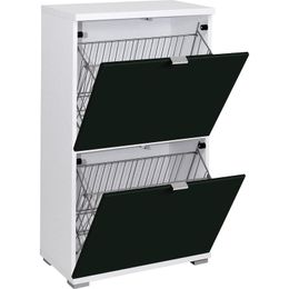Germania Schuhschrank &raquo;COLORADO&laquo; schwarz-wei&szlig; Wei&szlig;, B/H/T: 53cm x 91cm x 30cm