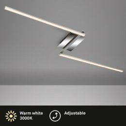Briloner Leuchten Deckenleuchte &raquo;Deckenleuchte STAFF&laquo; 1 Stk. LED Deckenleuchte 2-flammig schwenkbar alu-chrom 3000K 12W Metall grau 1 Stk.