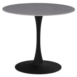 Hela Bistrotisch &raquo;PAOLA Esstisch rund&laquo; 90 cm, robuste Steinplatte, verschiedene Steinfarben, Pflegeleicht grau B/H/T: 90cm x 75cm x 90cm
