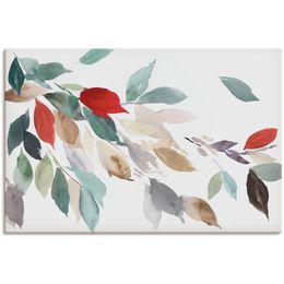 Artland Leinwandbild &raquo;Herbstfarbene Bl&auml;tter III&laquo; Bl&auml;tterbilder 1 Stk. tlg. auf Holzrahmen gespannt bunt Leinwand B/H/T: 90cm x 60cm, Leinwandbild 