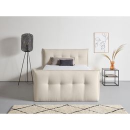 Home Affaire Boxbett &raquo;Kederleicht&laquo; inklusive Fu&szlig;teil, Bettkasten & Topper, in 4 Breiten und 2 H&auml;rtegraden beige Struktur, Liegefl&auml;che B/L: 140cm x 