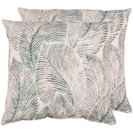 GO-DE Dekokissen &raquo;Klara&laquo; 2er Set, 48x48 cm beige Baumwolle, Polyester B/L: 48cm x 48cm, 2 Stk.