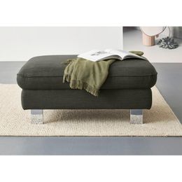 COTTA Hocker &raquo;Driver&laquo; mit edlen Metallf&uuml;&szlig;en grau 100% Polyester B/H/T: 101cm x 46cm x 65cm, Flachgewebe LEINENOPTIK