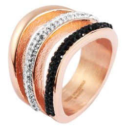 Adelia&acute;s ADELIA ́S Damen Fingerring "Damen Ring aus Edelstahl", 56, Edelstahl, rosa, Edelstahl, Fingerringe