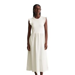 Marc O'Polo Damen Jerseykleid "mit Baumwoll-Popelinerock", wei&szlig;, Gr. XXL, MARC O'POLO DENIM, unifarben, Obermaterial: 96% Baumwolle, 4% Elasthan, Kleider