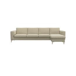 FLEXLUX Ecksofa &raquo;Fiore, super Sitzkomfort durch Kaltschaum im Sitz, L-Form&laquo; breite Armlehnen, F&uuml;&szlig;e Alu+ Eiche beige B/H/T: 295cm x 85cm x 159cm, 