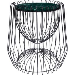 Kayoom Beistelltisch &raquo;Malibu 225, Beistelltisch mit edler Marmorplatte&laquo; 1 Stk. tlg. &oslash;-Marmorplatte: 33,5 cm, angesagtes Metalldesign, pflegeleicht gr&uuml;n Eisen