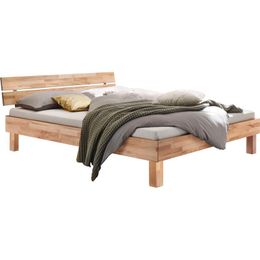 Hasena Holzbett &raquo;Prato&laquo; Fu&szlig;h&ouml;he 20 cm beige Kernbuche massiv Liegefl&auml;che L&auml;nge B: 200cm x 90cm, H&ouml;he Bett: 36cm H&ouml;he Bettseite: 16cm H&ouml;he Liegefl&auml;che: