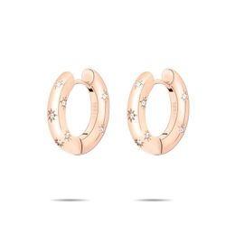 Tamaris Damen Paar Creolen &raquo;Schmuck Geschenk Creolen mit funkelnden Steinchen Little Twinkle&laquo; mit Zirkonia (synth.) rosa 18,5mm, Edelstahl