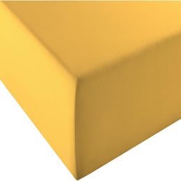Fleuresse Spannbettlaken &raquo;Comfort XL&laquo; Mako-Jersey, f&uuml;r Matratzen bis 40 cm H&ouml;he, Bettlaken, Spannbetttuch gelb Mako-Jersey, Obermaterial: 96% 