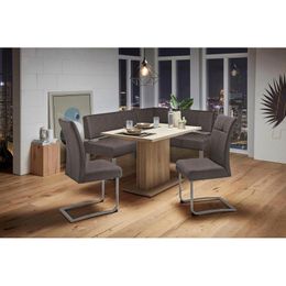 OTTO home Eckbank &raquo;Rab&laquo; in 2 Breiten (180 oder 200 cm), Bezug in verschiedenen Qualit&auml;ten braun Polyester B/H/T: 180cm x 88cm x 140cm, Strukturstoff, 