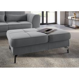 Sit & More sit&more Hocker &raquo;Bendigo&laquo; mit Klappfunktion, Bodenfreiheit 12 cm, wahlweise in 2 Fu&szlig;farben grau B/H/T: 114cm x 42cm x 71cm, Samtoptik,mit schwarzem 