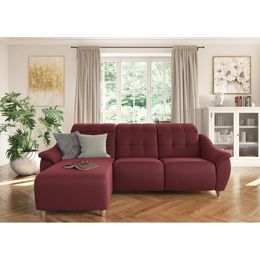 Home Affaire Ecksofa &raquo;Boston L-Form&laquo; Kopfteilverstellung an jeder Sitzfl&auml;che, wahlweise Relaxfunktion rot Struktur (100% Polyester);Luxus-Microfaser 