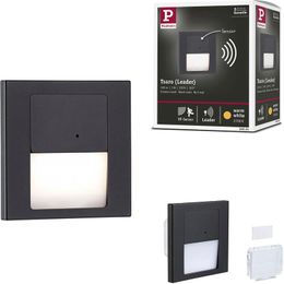 Paulmann LED Einbauleuchte &raquo;LED Wandeinbauleuchte Tsaro eckig 80x36mm&laquo; 1 Stk. Warmwei&szlig; schwarz 1, H: 8cm, 1 Stk.