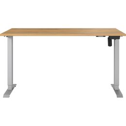 Germania Schreibtisch &raquo;Boras&laquo; Breite 120/140/160/180 cm, Metallgestell, elektrisch h&ouml;henverstellbar silber B/H/T: 140cm x 120cm x 80cm, Gestellfarbe 