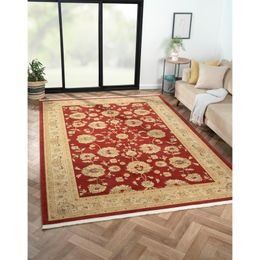 MyFlair Teppich &raquo;Maryam 3&laquo; rechteckig 7,5 mm H&ouml;he Kurzflor, Orient Optik, edler Glanz, besonders weich durch Microfaser rot Polypropylen (PP) B : 200cm 1 Stk.