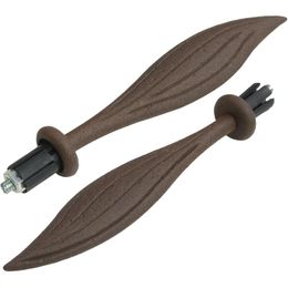 Liedeco Gardinenstangen-Endst&uuml;ck &raquo;Endst&uuml;ck, Endknopf Blatt "Esperanca" f&uuml;r 16 mm Stangen&laquo; Endst&uuml;ck, Endknopf braun 2 Stk.