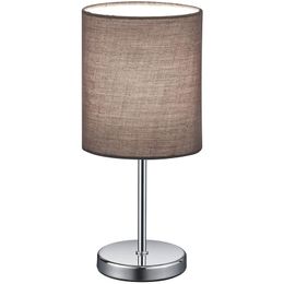 REALITY LEUCHTEN Schreibtischlampe &raquo;Jerry&laquo; E14 1 Stk. E14 Tischleuchte exkl. Leuchtmittel, mit Stoffschirm u. Schnurschalter grau 1, &Oslash; 13cm H: 28,5cm,