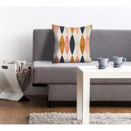 queence Dekokissen &raquo;Ian&laquo; Kissenh&uuml;lle,Bunte Ellipsen,Formen,Geometrisch,Abstrakt,Farbenfroh bunt Polyester B/L: 40cm x 40cm, 1 Stk.