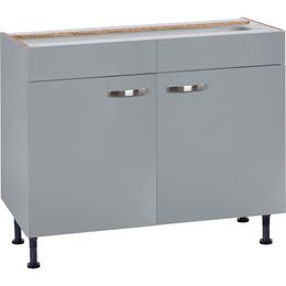 KOCHSTATION Sp&uuml;lenschrank &raquo;KS-Cara&laquo; Breite 100 cm grau basaltgrau, B/H/T: 100cm x 87cm x 58,4cm, T&uuml;ren: 2 Stk.