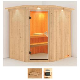 Karibu Sauna &raquo;Laila&laquo; Set, ohne Ofen beige ohne Ofen, (ohne Ofen)