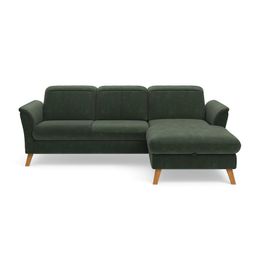 Sit & More sit&more Ecksofa &raquo;Romero L-Form&laquo; wahlweise mit oder ohne Relax-Funktion, Schlaffunktion, Bettkasten gr&uuml;n 90% Polyester 10%Polyamid B/H/T: 245cm x 91cm