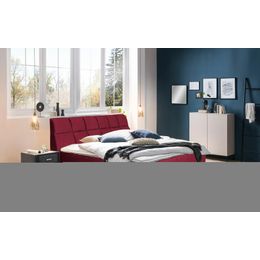 Home Affaire Boxspringbett &raquo;Paxton&laquo; Neue Toppervarianten! rot Polyester Flachgewebe LEINENOPTIK Polyester Topper Basic, Liegefl&auml;che B/L: 160cm x 200cm