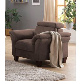 OTTO home Sessel &raquo;Arngast&laquo; Inclusive Kopfteilverstellung und Federkern braun Luxus-Microfaser (100% Polyester);Luxus-Microfaser Lederoptik (100% 