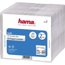 Hama CD-H&uuml;lle &raquo;CD-Leerh&uuml;lle Slim Double 25er-Pack Transparent Schutzcase Schutzh&uuml;lle&laquo; CD transparent Kunststoff Indexvorlagen im passenden Format stehen 