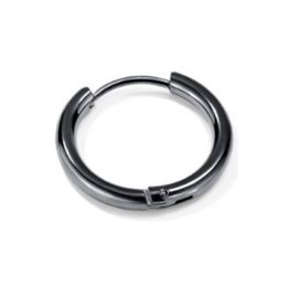 Firetti Damen Single-Creole "Schmuck Geschenk Ohrschmuck einzeln Classic", 14, Edelstahl, schwarz, Edelstahl, Ohrringe