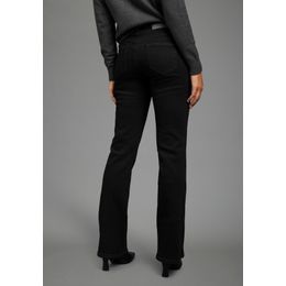 Arizona Damen Bootcut-Jeans "Bund mit seitlichem Gummizugeinsatz"schwarz, Basic, Gr. 84, unifarben, Jeans, Obermaterial: 98% Baumwolle, 2% Elasthan,