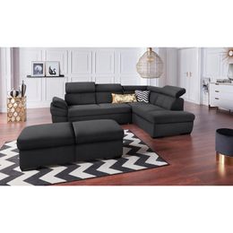 exxpo - sofa fashion Ecksofa &raquo;Salerno, klassisch modernes Funktionssofa, hoher Sitzkomfort, L-Form&laquo; inkl. Kopf- und Armteilverstellung, wahlweise mit 