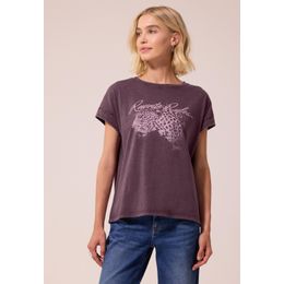 Damen Print-Shirt, lila, Gr. 38, STREET ONE STUDIO, bedruckt, Web, 100% Baumwolle, Shirts, mit Frontprint