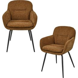 Woood Esszimmerstuhl &raquo;Runa Chenille-Bezug mit Metallgestell, H 82 x B 57 x T 59 cm&laquo; (Set) 2 Stk.(Set, 2 St)Tragkraft 120 kg, pfleigleicht Geringe 
